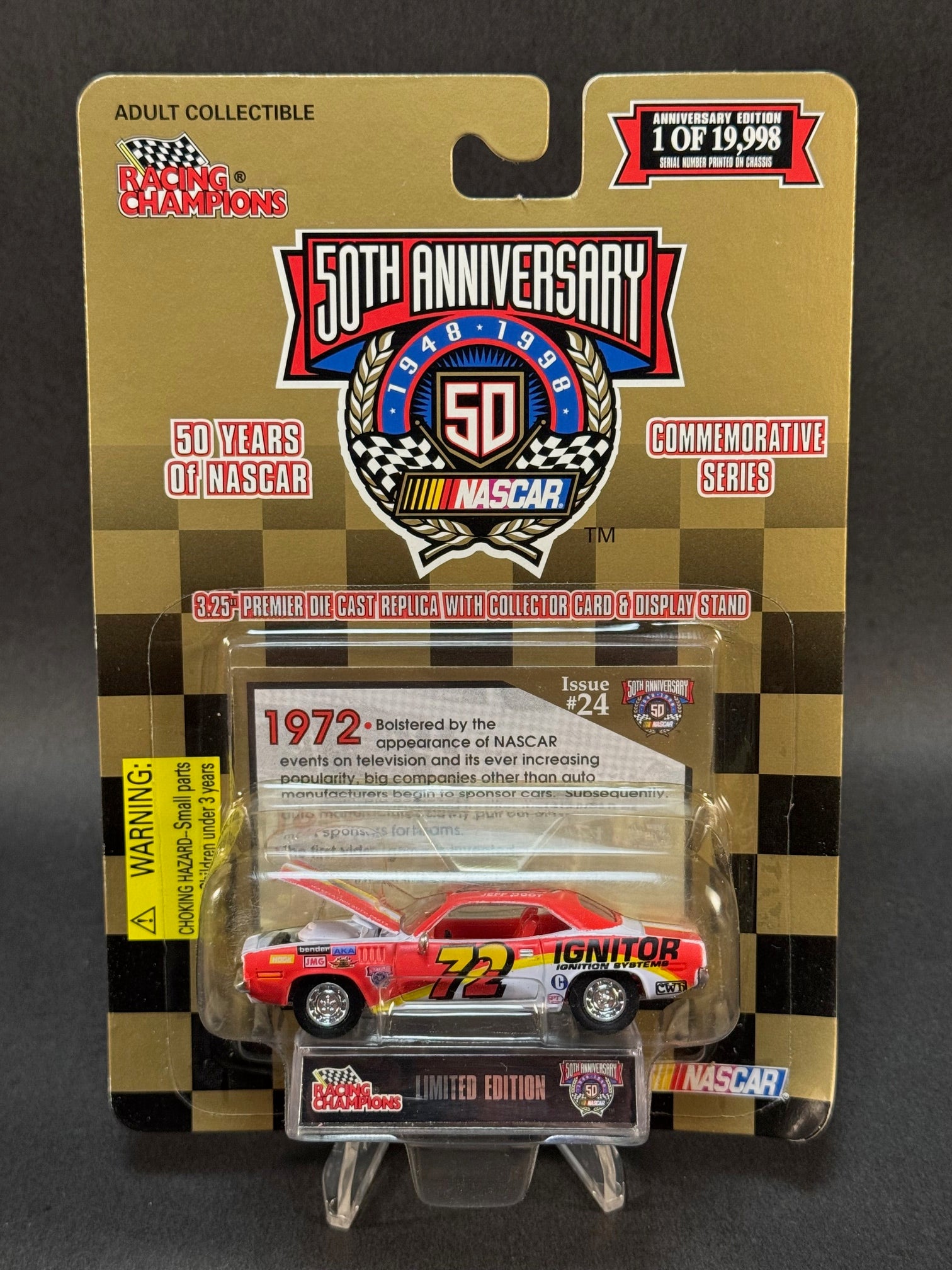 1998 Racing Champions 50 Years of NASCAR Issue #24 1972 Jeff Doot #72 – Plutonium Garage