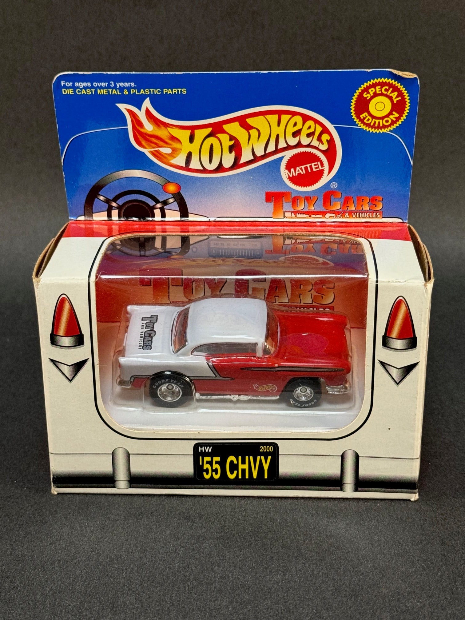 1999 Hot Wheels Toy Car Magazine Limited Edition '55 Chevy, Red and Wh ...