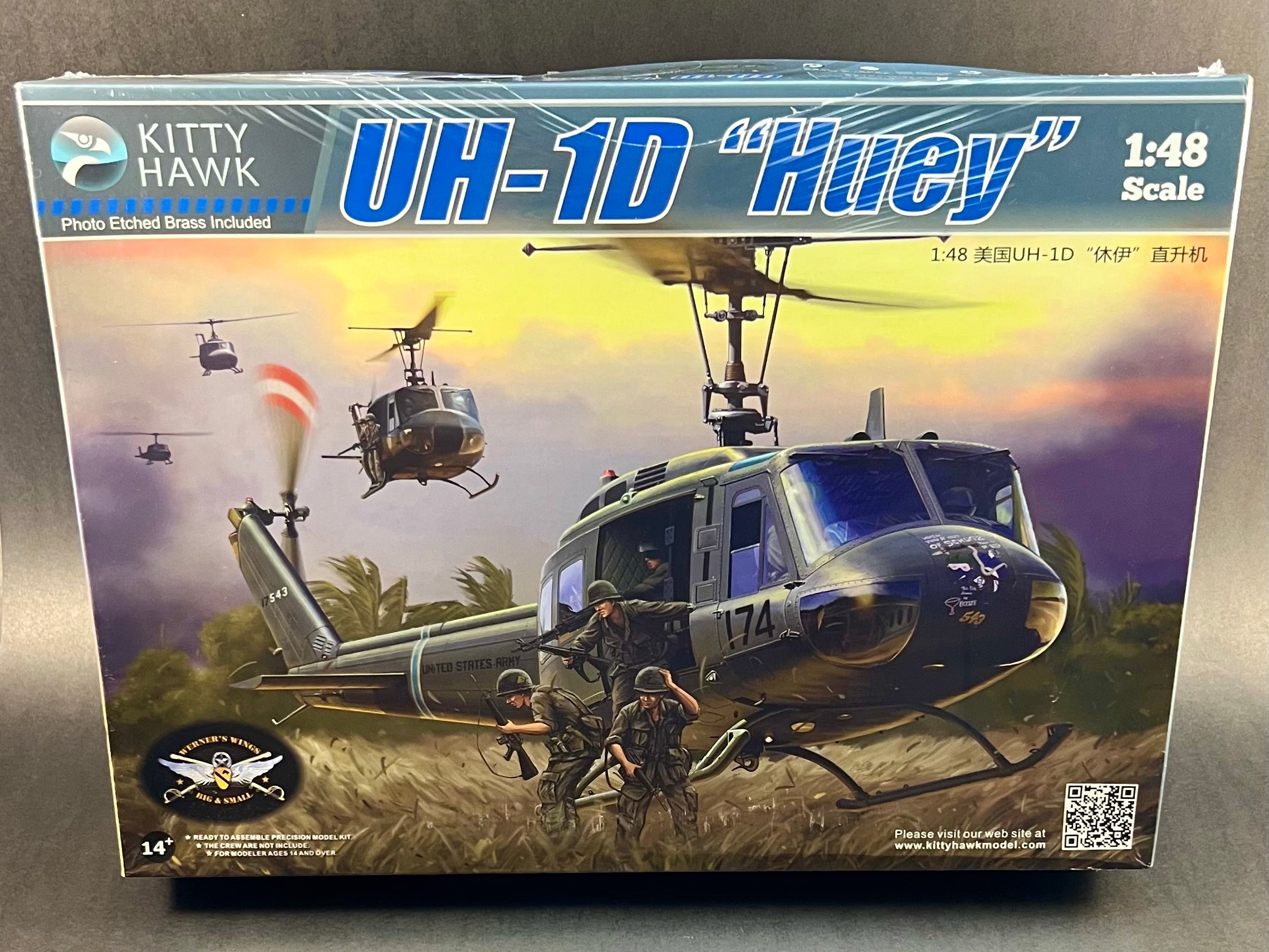 Kitty Hawk Model Kit KH80154 1:48 Scale UH-1D "Huey" Helicopter ...