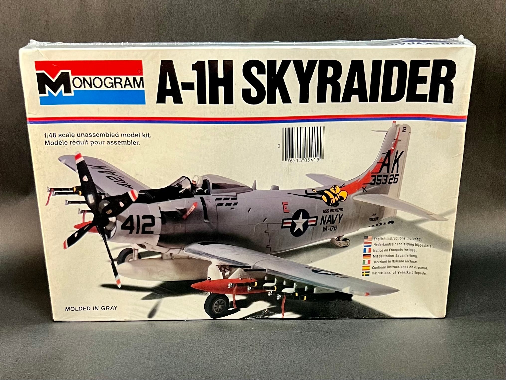 1980 Monogram Model Kit 5419 1:48 Scale A-1H Skyraider – Plutonium Garage