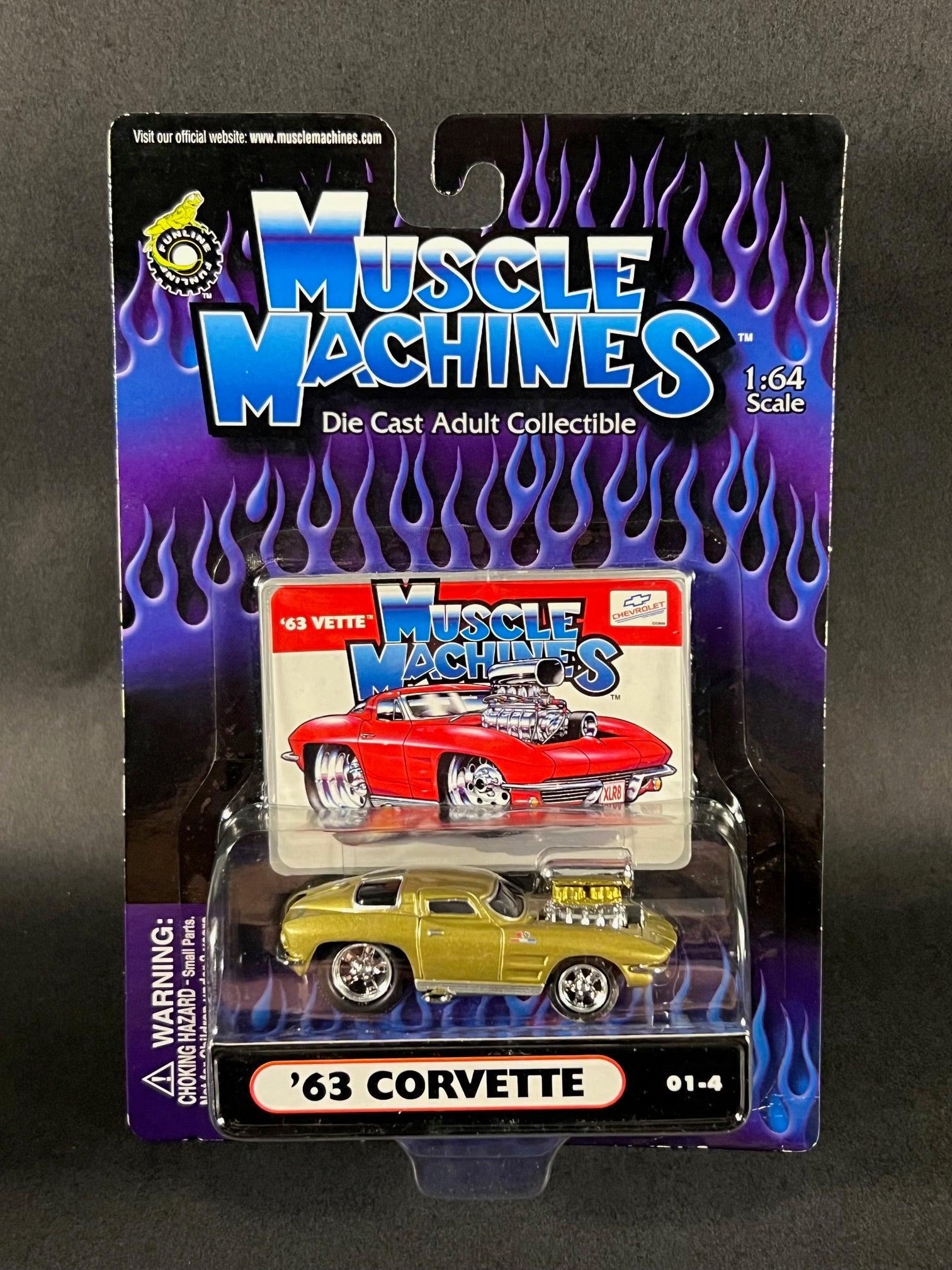 Muscle Machines 2000 Series 1 01-4 '63 Corvette, Gold – Plutonium Garage