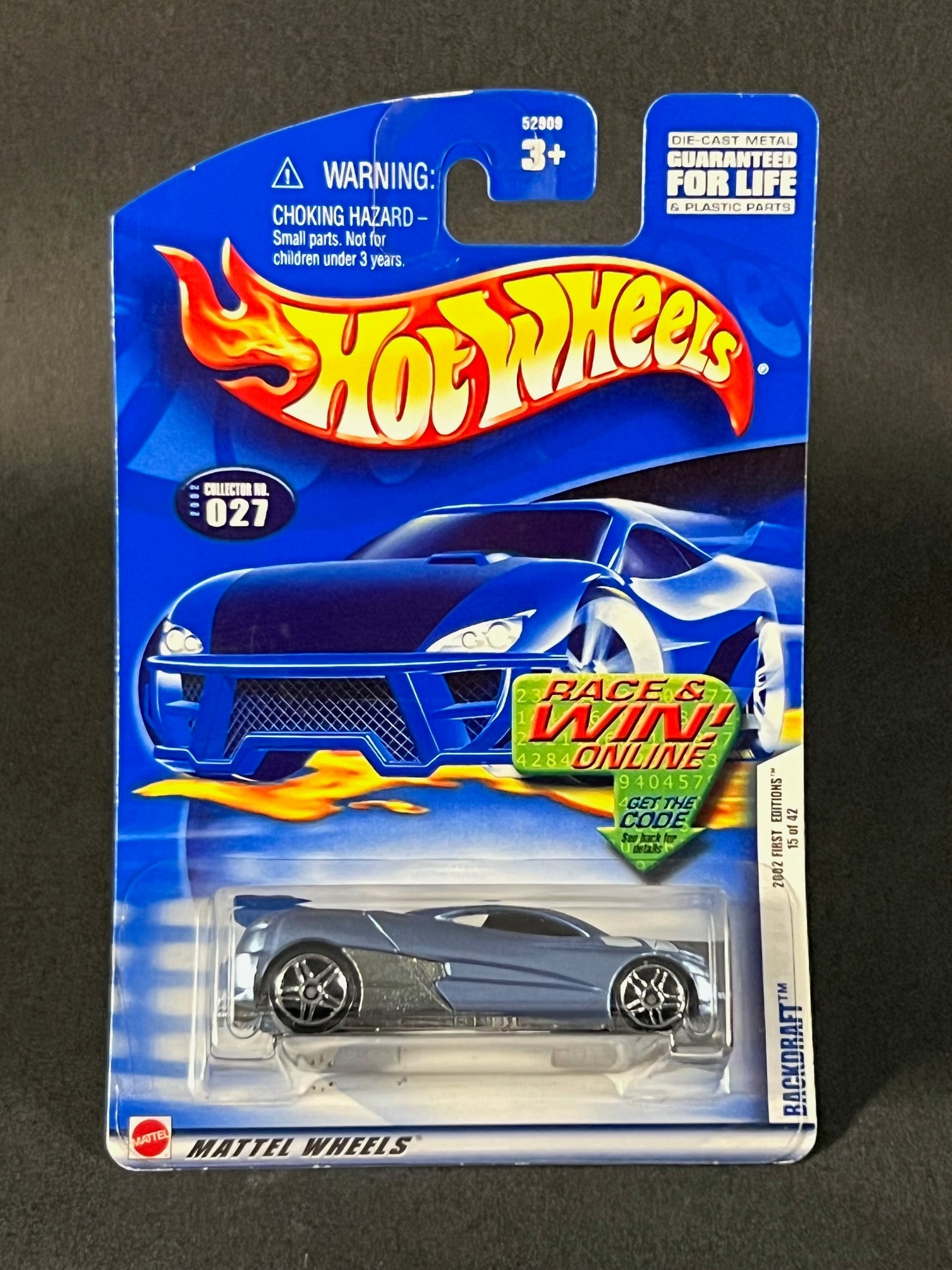 Hot Wheels #027 2002 First Editions Backdraft, Blue – Plutonium Garage