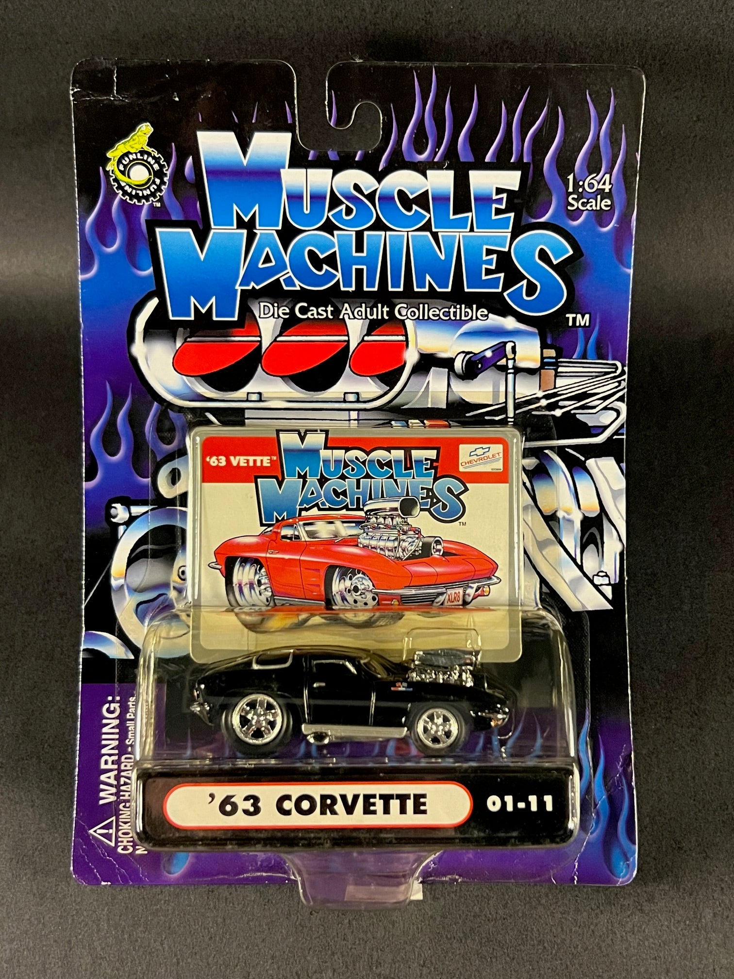 Muscle Machines 2000 Series 1 01-11 '63 Corvette, Black – Plutonium Garage