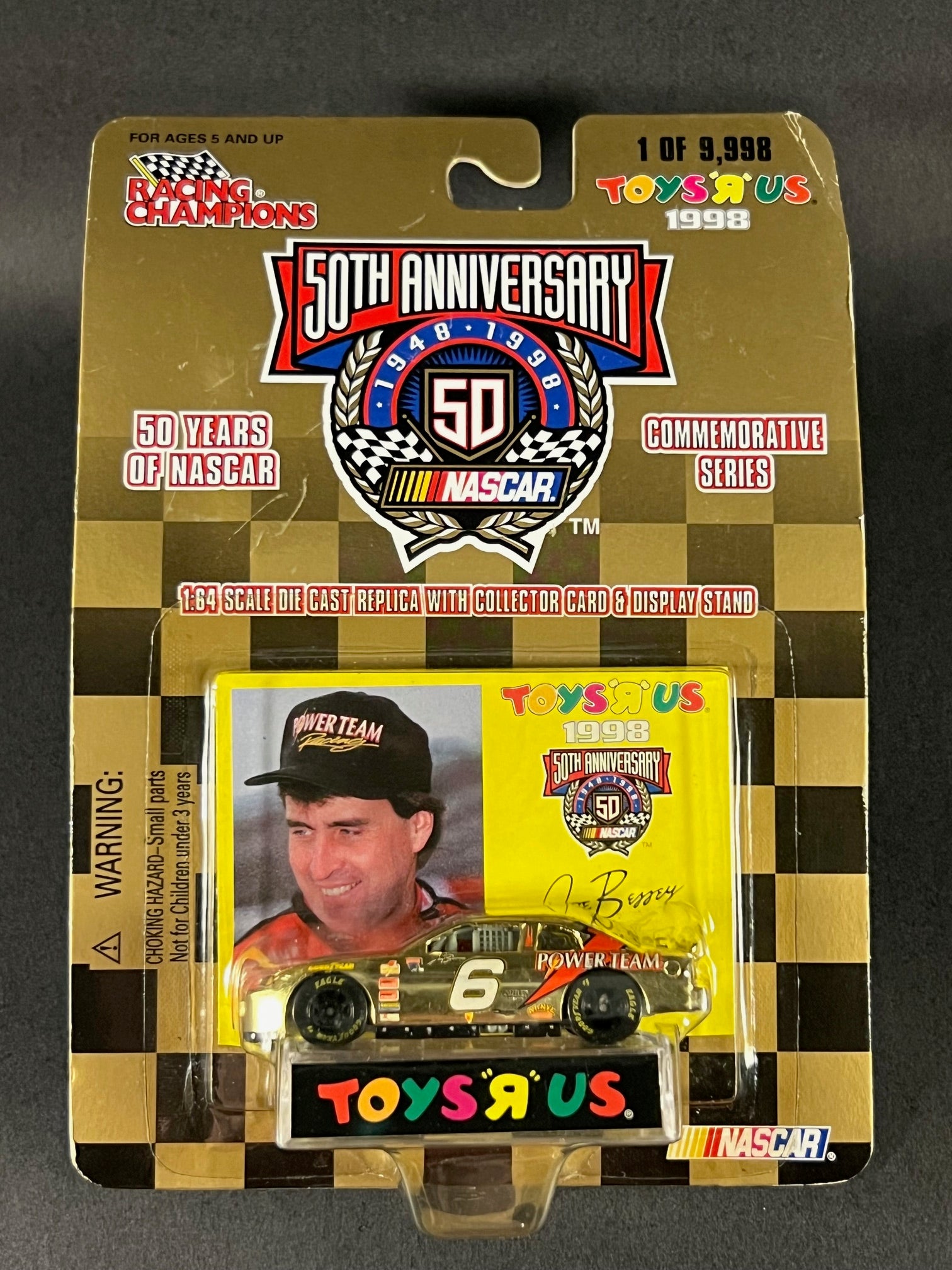 Racing Champions 1998 50 Years of NASCAR Toys R Us Joe Bessey #6, Gold ...