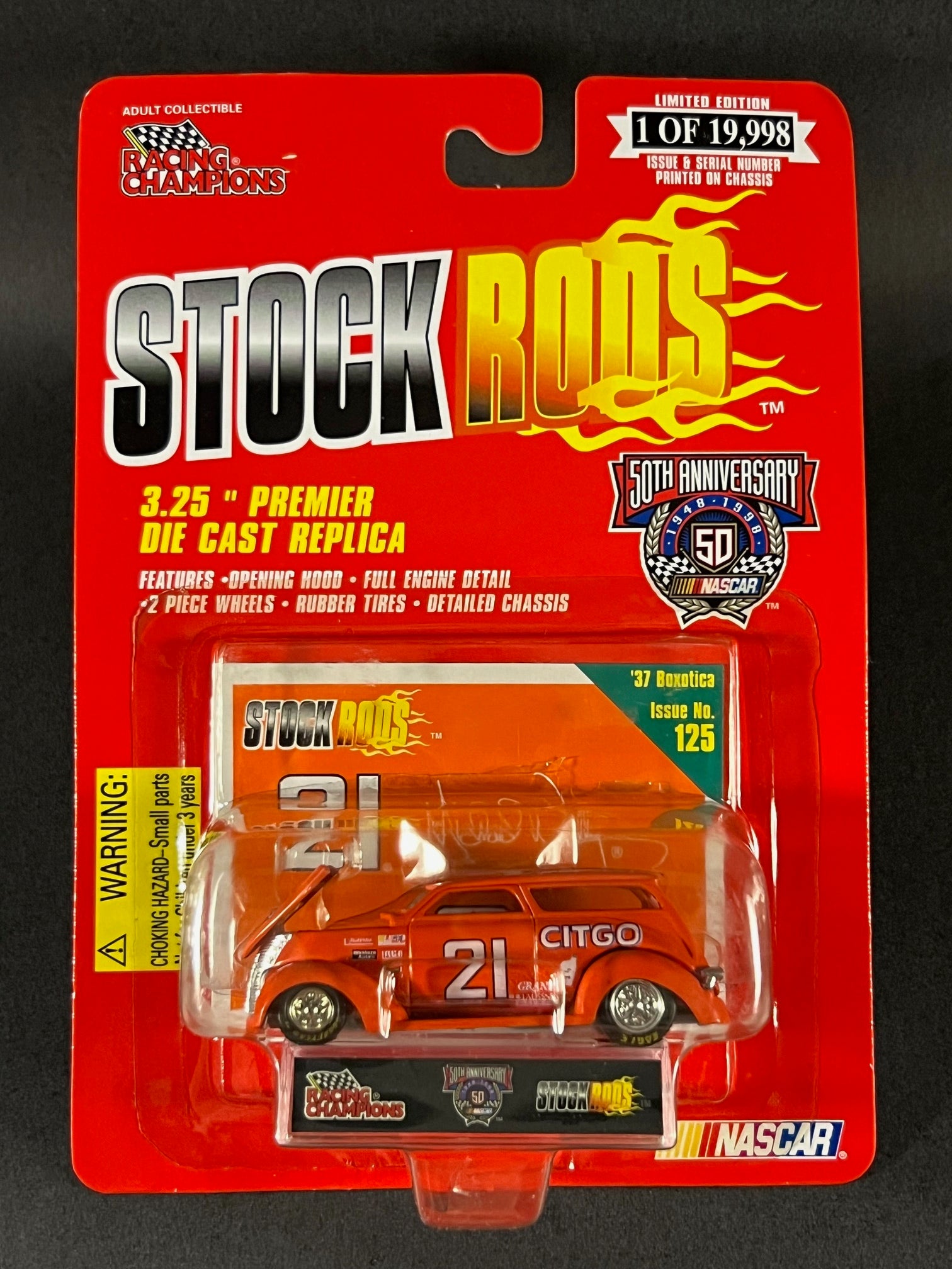 Racing Champions 1998 NASCAR Stock Rods #125 '37 Boxotica, Orange ...