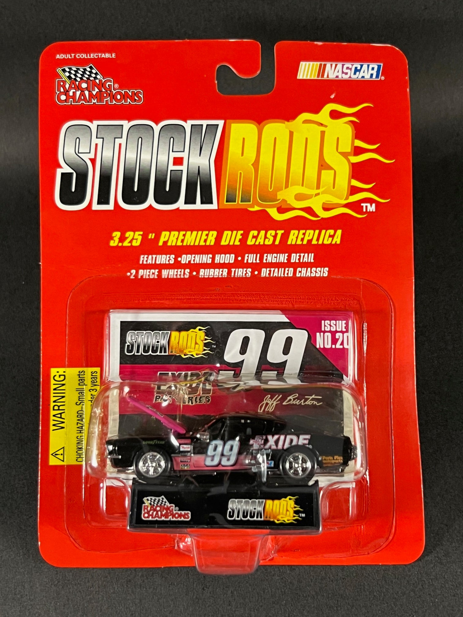 1997 Racing Champions NASCAR Stock Rods #20 Jeff Burton Exide 99, Blac ...